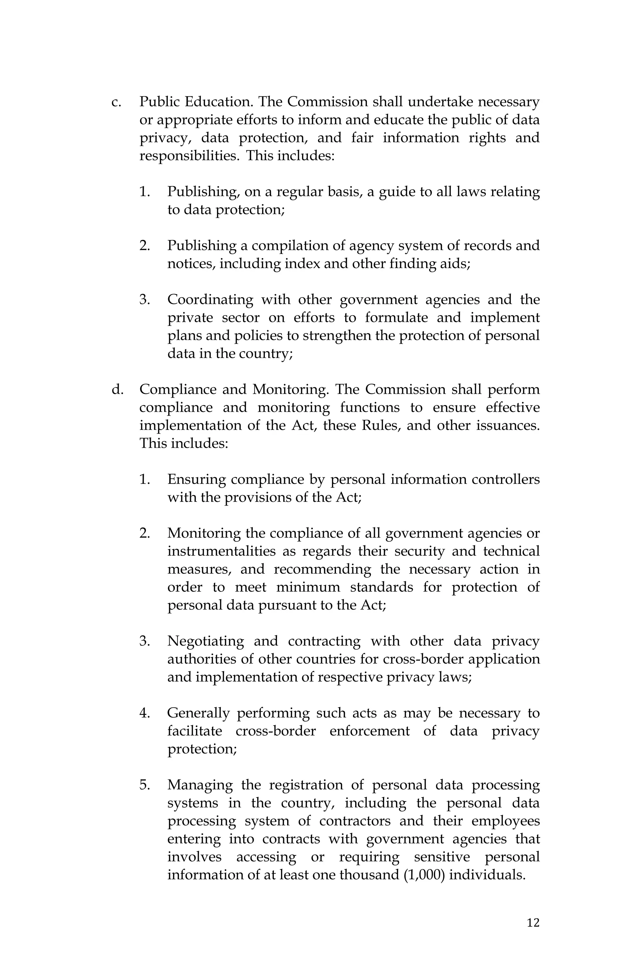 Philippine Data Privacy Act of 2012 (RA 10173) | PDF