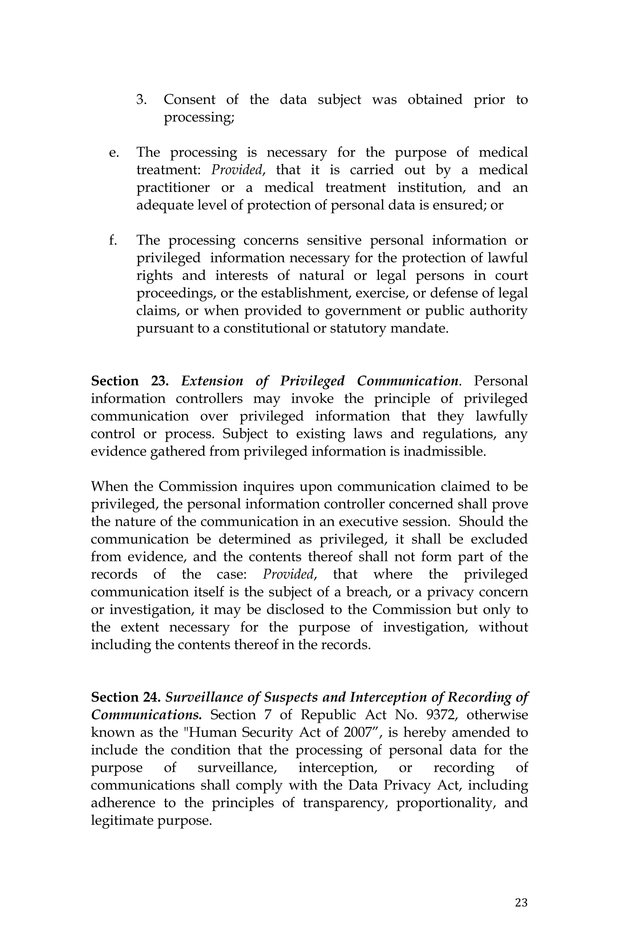 Philippine Data Privacy Act of 2012 (RA 10173) | PDF