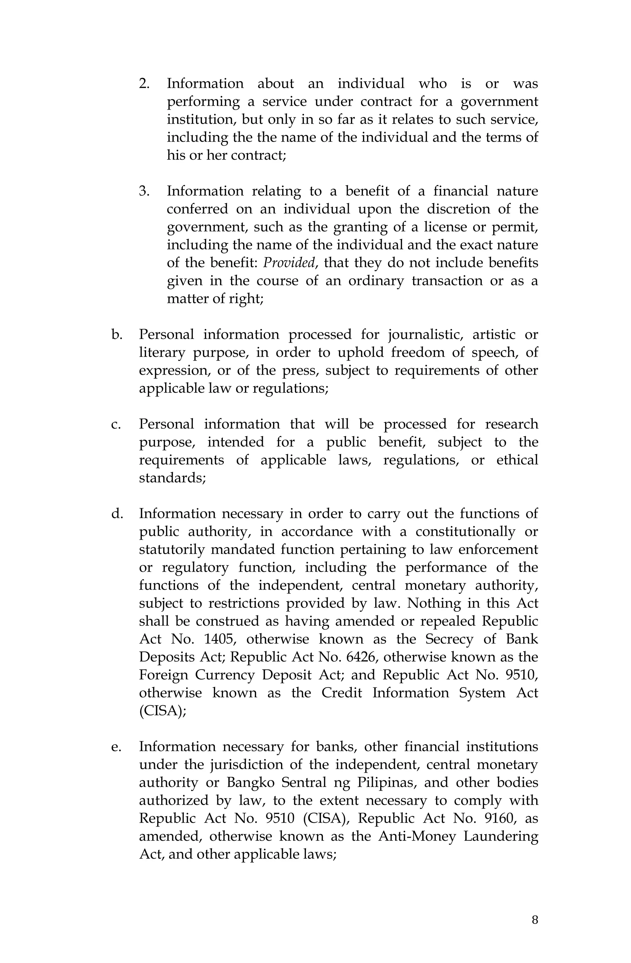 Philippine Data Privacy Act of 2012 (RA 10173) | PDF