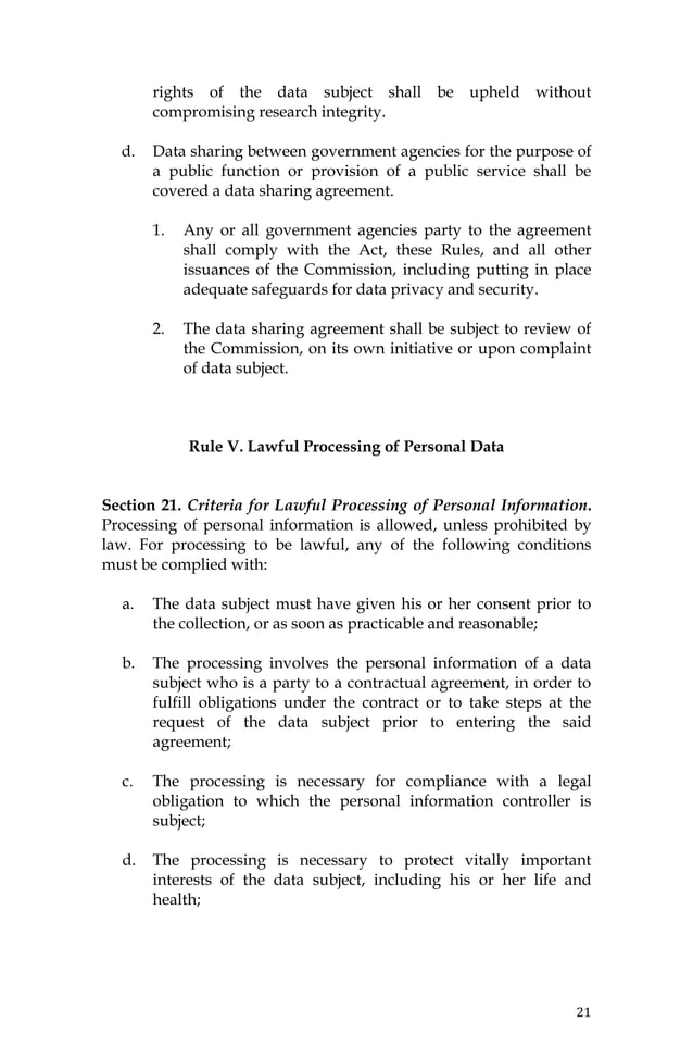 Philippine Data Privacy Act of 2012 (RA 10173) | PDF