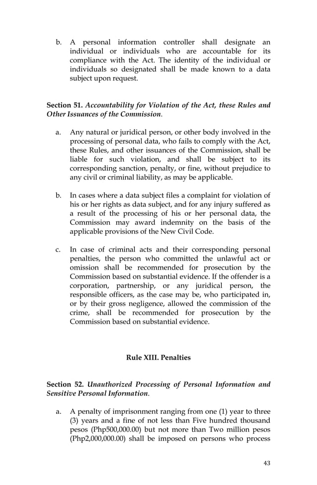 Philippine Data Privacy Act of 2012 (RA 10173) | PDF