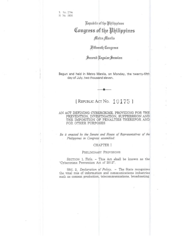 anti cyber crime law r.a. 10175 | PDF