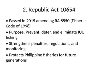 FISHERIES CODE OF THE PHILIPPINES RA10654_LessonFISHERIES CODE OF THE ...