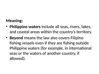FISHERIES CODE OF THE PHILIPPINES RA10654_LessonFISHERIES CODE OF THE ...