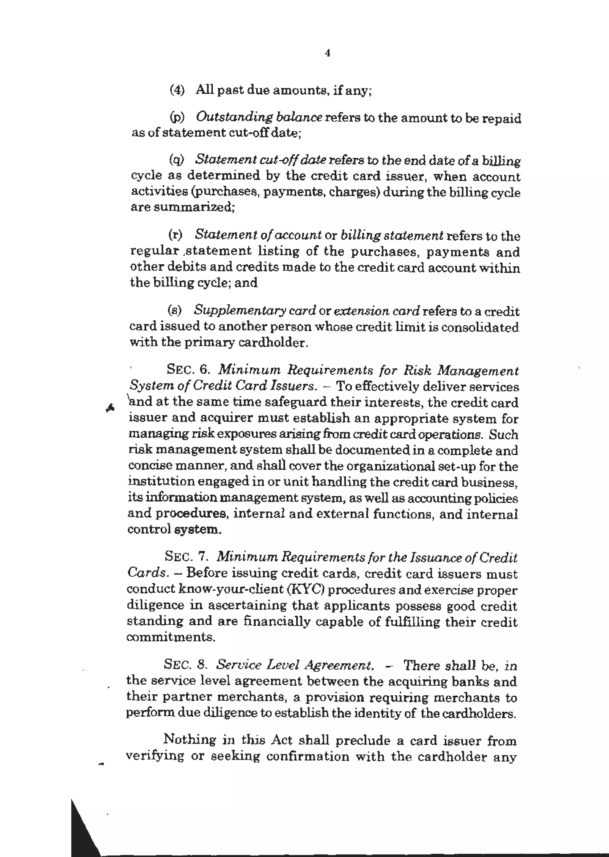 RA 10870 Philippine Credit Card Industry Regulation Law | PDF