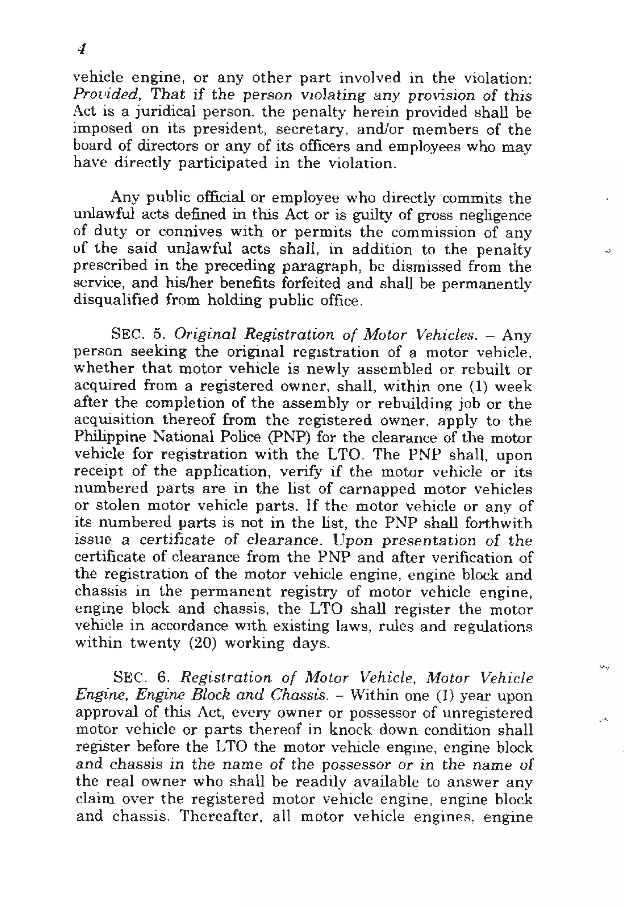 RA 10883 New Anti Carnapping Act 2016 | PDF