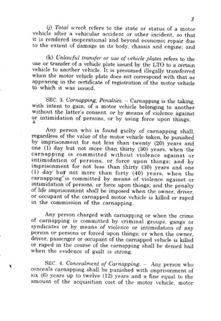 RA 10883 New Anti Carnapping Act 2016 | PDF