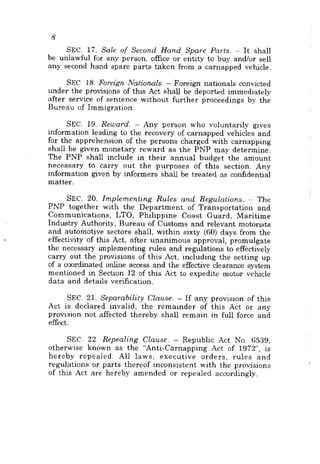 RA 10883 New Anti Carnapping Act 2016 | PDF