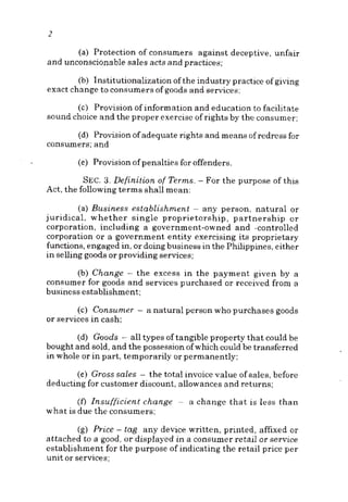 RA 10909 No Shortchanging Act 2016 | PDF
