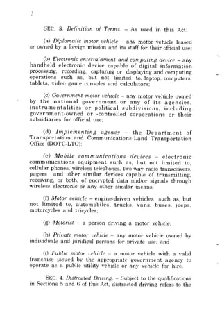 RA 10913 Anti-Distracted Driving | PDF