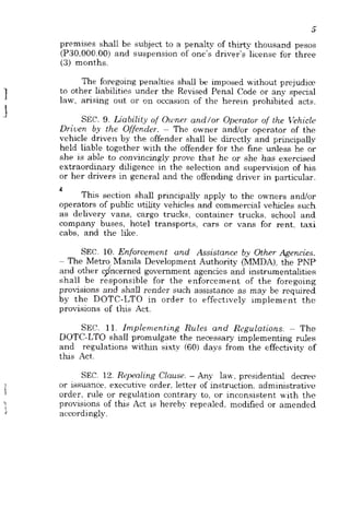 RA 10913 Anti-Distracted Driving | PDF