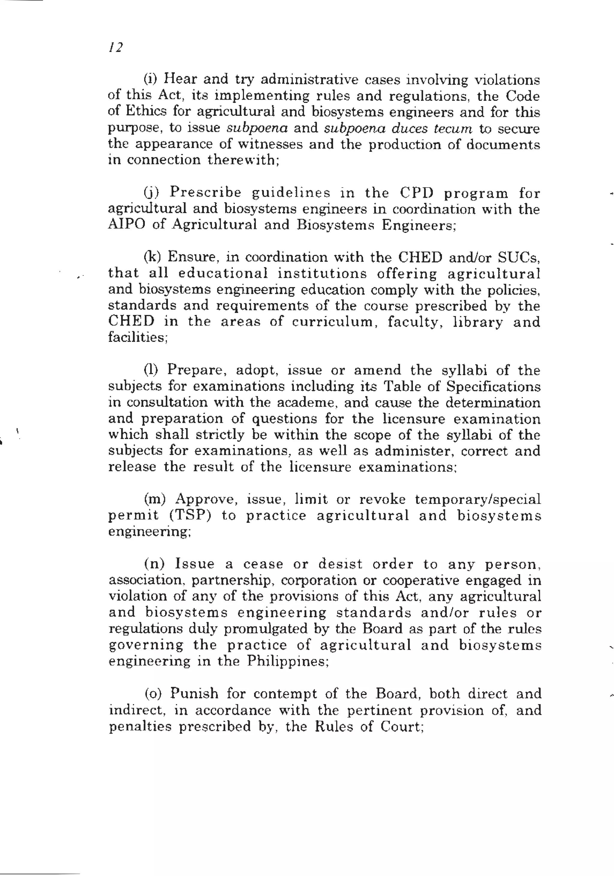 RA 10915 - Philippine Agricultural Biosystems Engineering Act 2016 | PDF