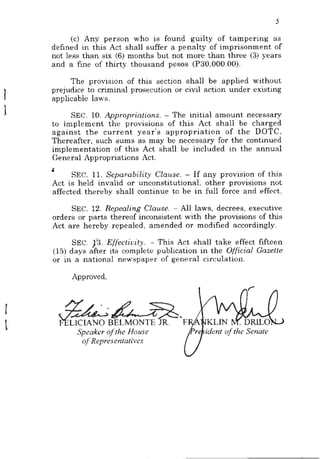 RA10916 - Road Speed Limiter Act 2016 | PDF