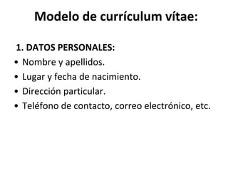Redacción del CV para estudiantes de ELE | PPT