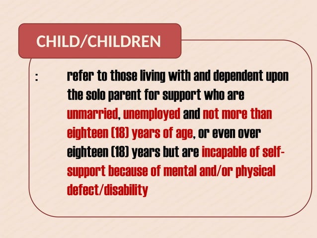RA11861- Expanded Solo Parents' Welfare Act.pptx | Adoption and ...