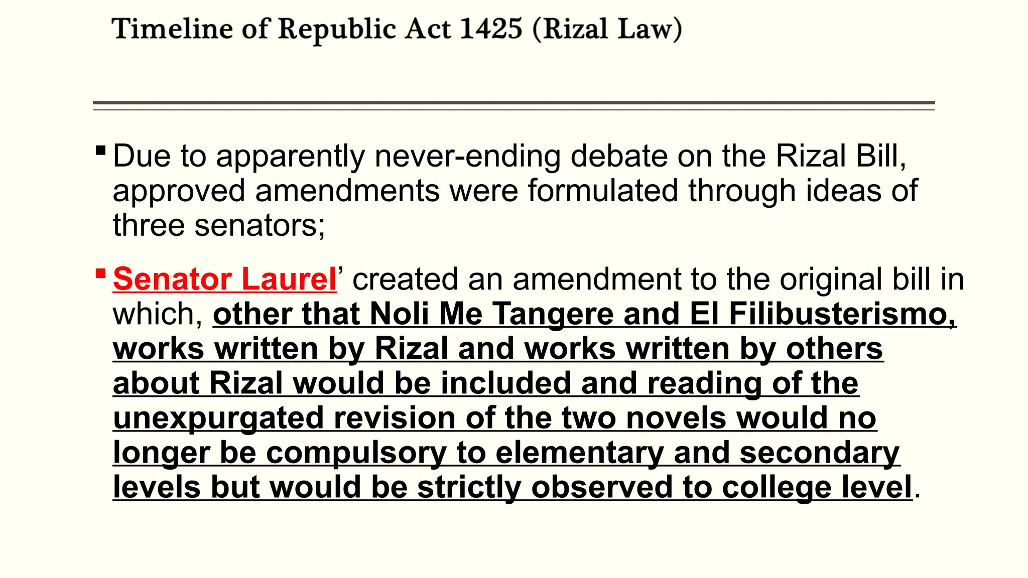 RA 1425 - TIMELINE OF REPUBLIC ACT 1425 (RIZAL LAW).pptx