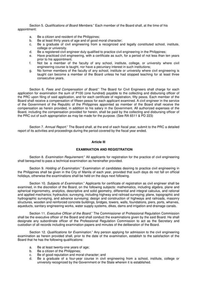 Ra1582 civi lengg_law | PDF | Civil Engineering Industry | Industries