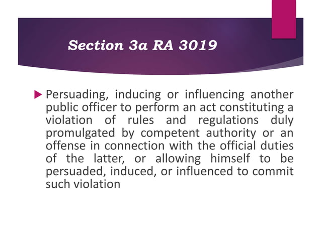 RA 3019.ppt | Crime & Harmful Acts to Individuals, Society & Human ...