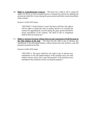 Ra 6552 maceda_law_realty_installment_buyer_act | PDF | Home Financing ...