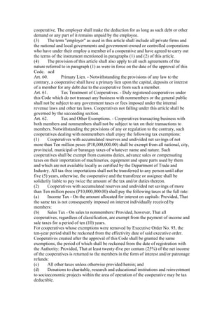 Ra 6938 org. and reg,. of coop. | PDF