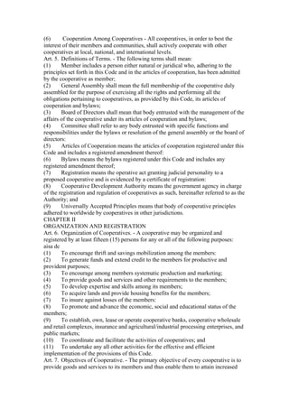 Ra 6938 org. and reg,. of coop. | PDF