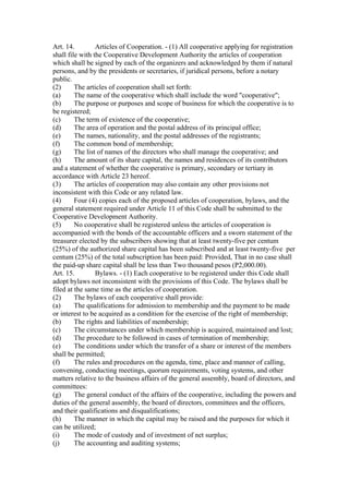 Ra 6938 org. and reg,. of coop. | PDF