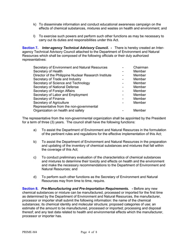 Environmental Laws RA 6969 | PDF