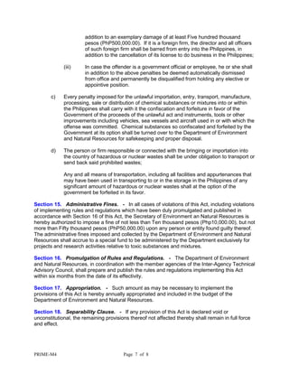 Environmental Laws RA 6969 | PDF