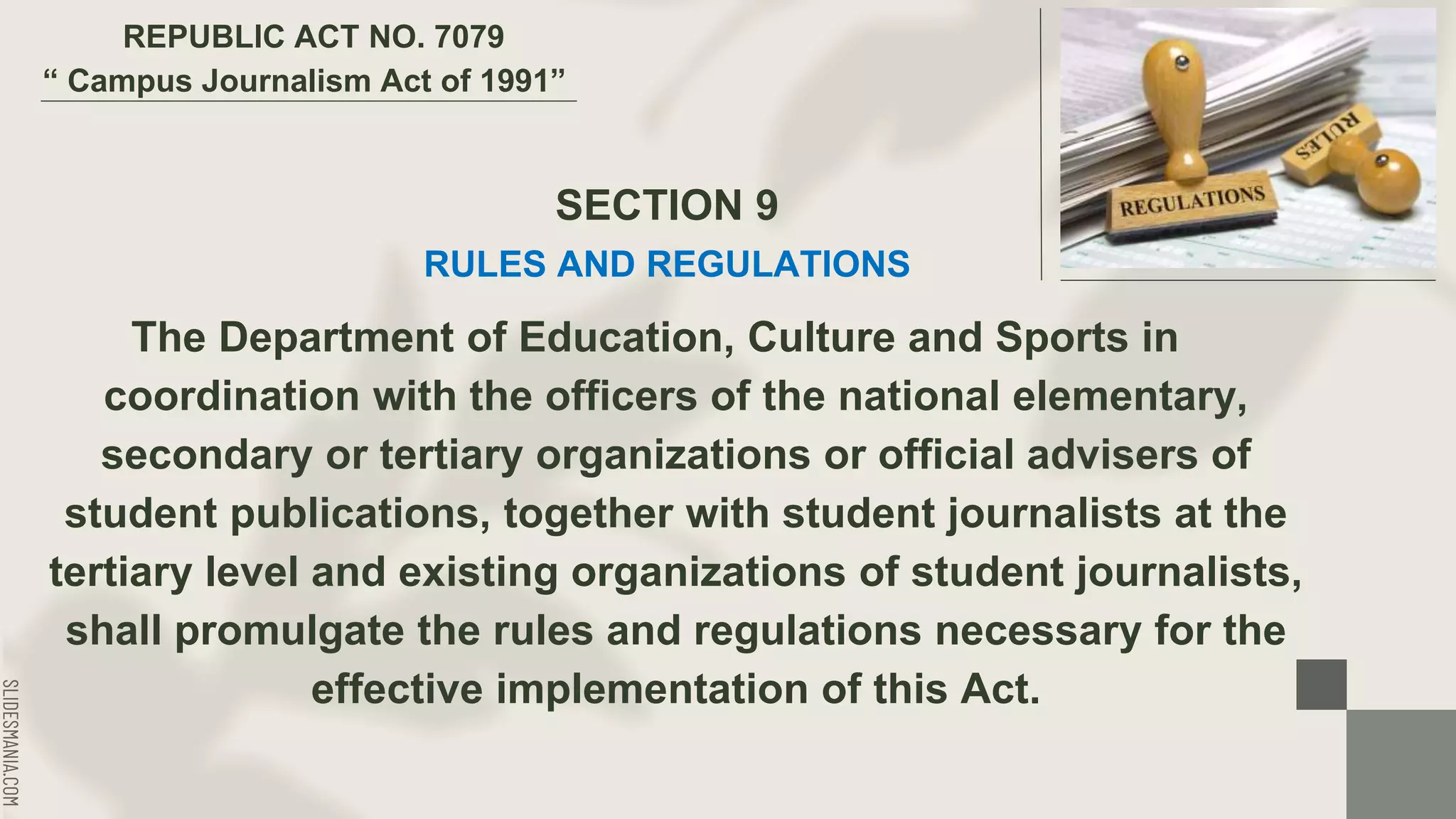 RA 7079-CAMPUS JOURNALISM ACT OF 1991 (Pastores and Norbe).pptx