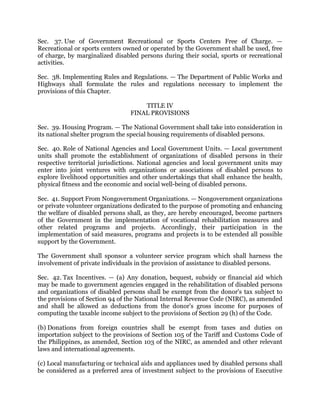 Ra 7277 magna carta for disabled persons | PDF