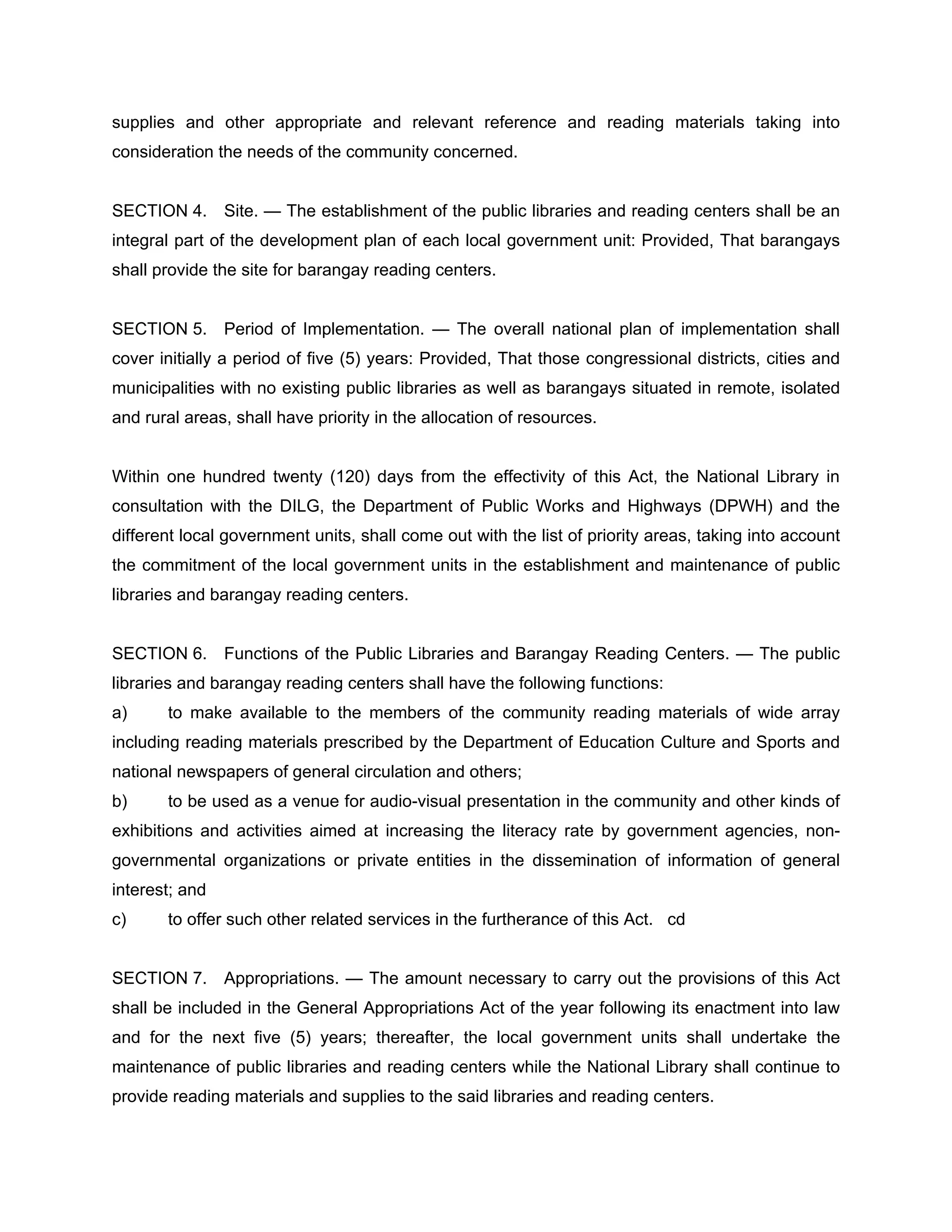 Republic Act No, 7743 and IRR: Philippine Library Law | PDF