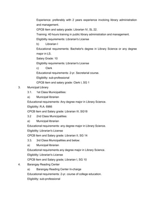 Republic Act No, 7743 and IRR: Philippine Library Law | PDF