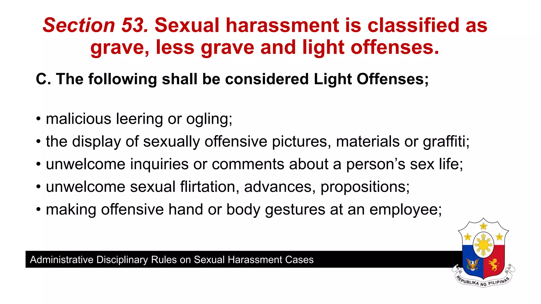 RA 7787 - "ANTI SEXUAL HARASSMENT ACT OF 1995" | PPTX