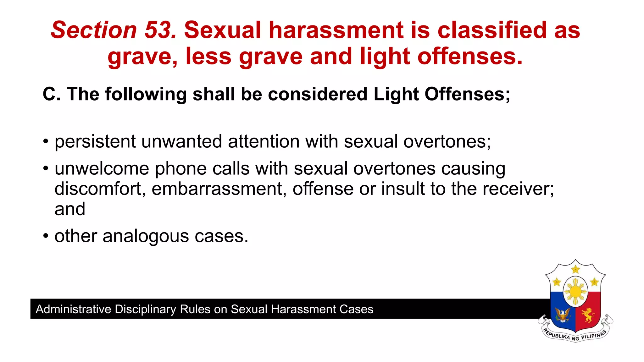 RA 7787 - "ANTI SEXUAL HARASSMENT ACT OF 1995" | PPTX