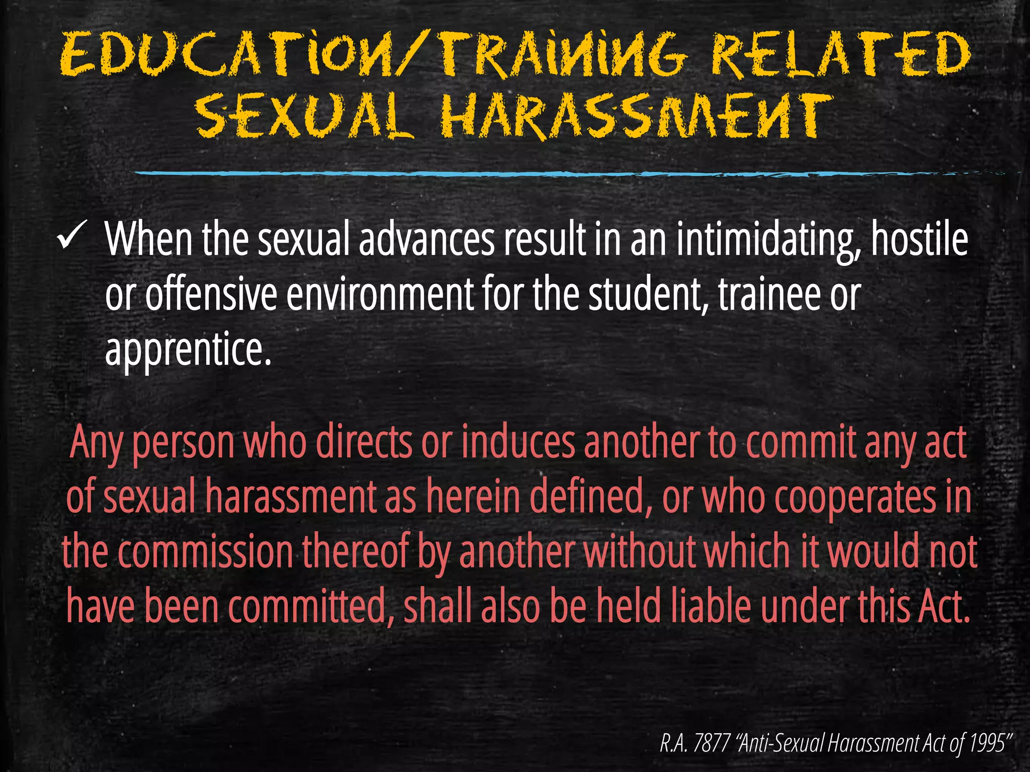 RA 7877 Sexual Harassment Act | PDF