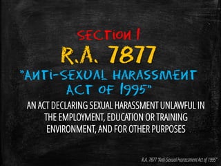RA 7877 Sexual Harassment Act | PDF