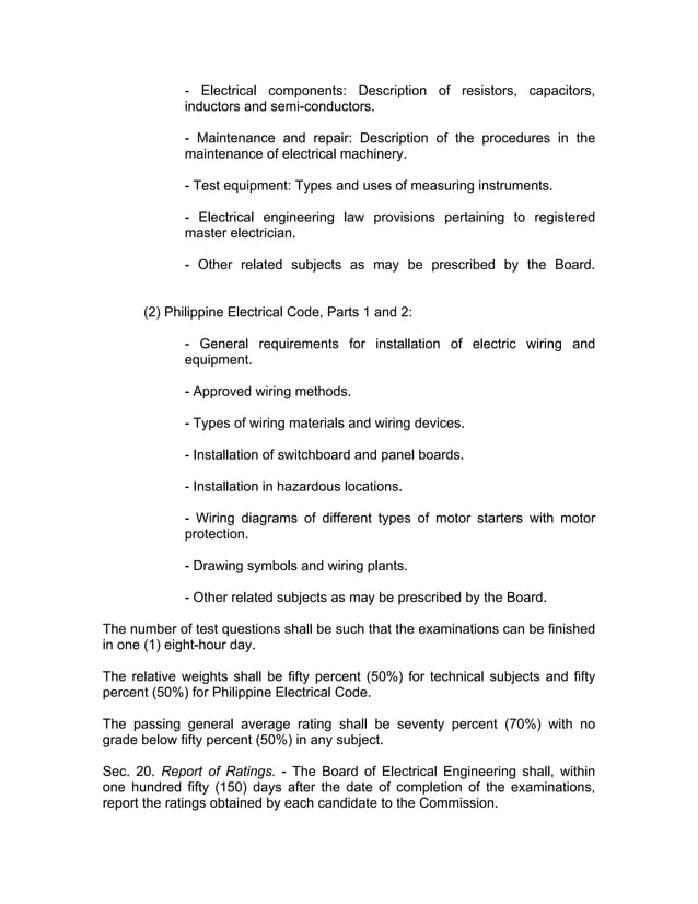 Ra7920 new electrical eng'g law amended | PDF