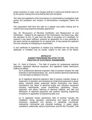 Ra7920 new electrical eng'g law amended | PDF