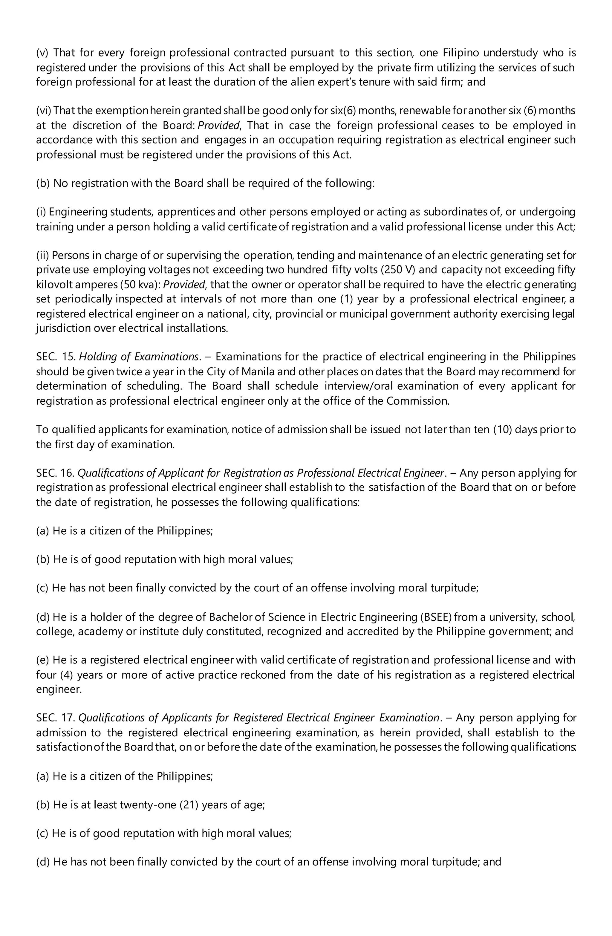 Ra 7920 the new electrical engineering law | DOCX