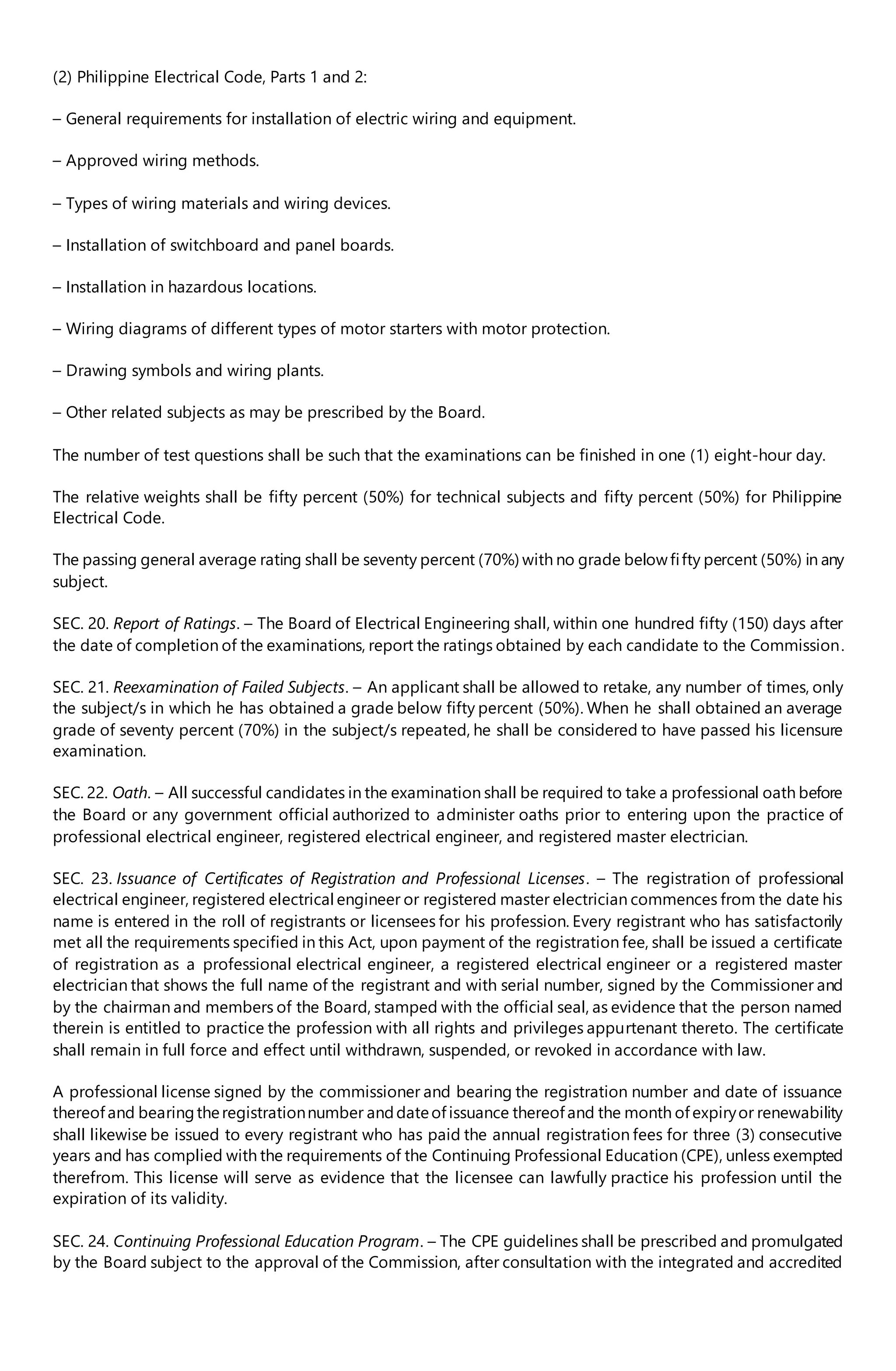 Ra 7920 the new electrical engineering law | DOCX