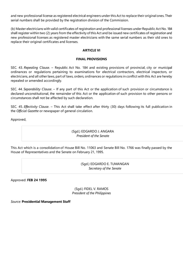 Ra 7920 the new electrical engineering law | DOCX