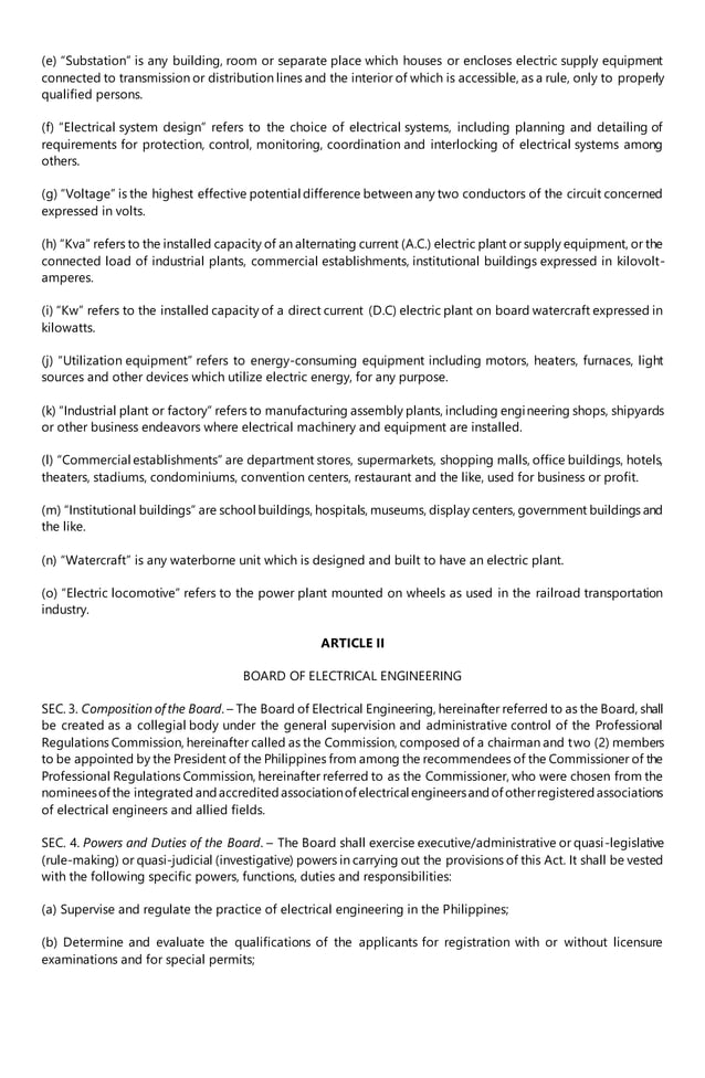 Ra 7920 the new electrical engineering law | DOCX