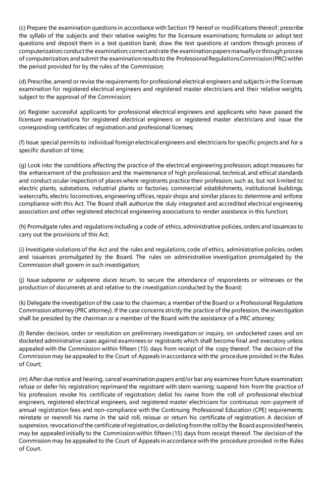 Ra 7920 the new electrical engineering law | DOCX