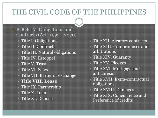 R.A. 386 (Civil Code of the Philippines - Artcile 1723) | PPTX