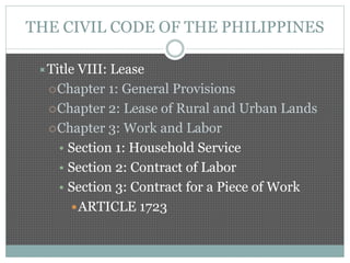 R.A. 386 (Civil Code of the Philippines - Artcile 1723) | PPTX