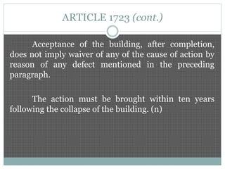 R.A. 386 (Civil Code of the Philippines - Artcile 1723) | PPTX