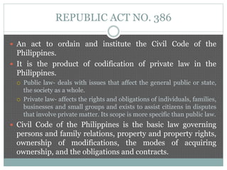 R.A. 386 (Civil Code of the Philippines - Artcile 1723) | PPTX
