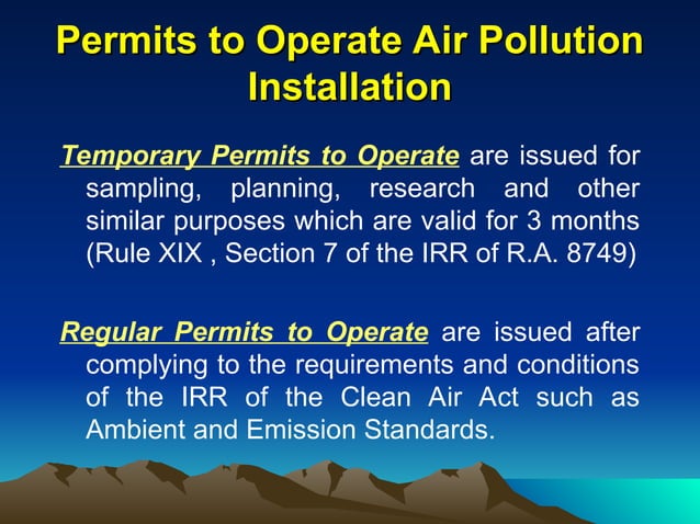 RA 8749 The Philippine Clean Air Act.ppt | Indoor Environmental Quality ...
