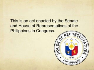 Seat Belt Use Act of 1999 (RA 8750) | PPTX