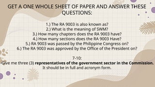 Republic Act 9003( Environmental Science)pptx. | PPTX